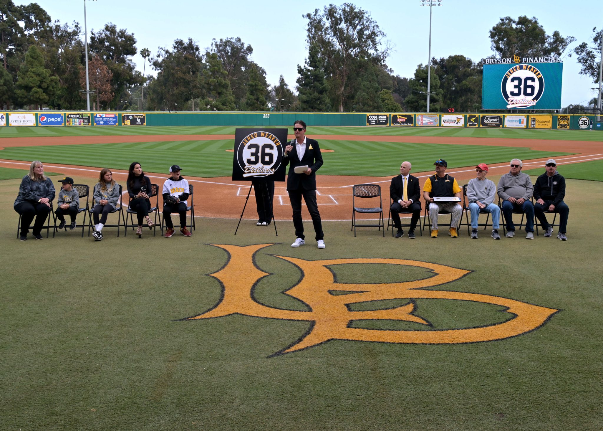 Long Beach State Dirtbags Retire Jered Weaver No. 36 In Pregame ...